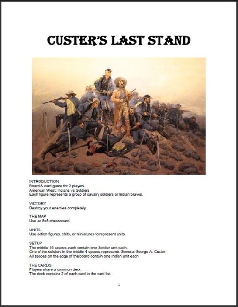 Custer's Last Stand | Board Game | BoardGameGeek