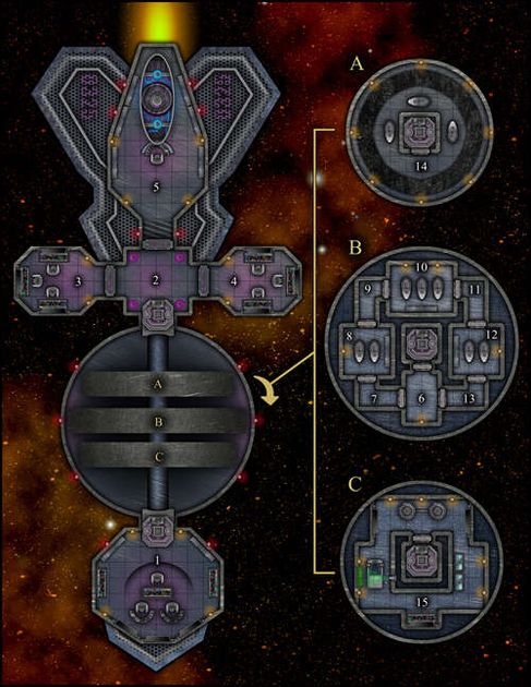 VTT Map Set 302: Starship Deckplan: Envirosphere Equipped Starship ...