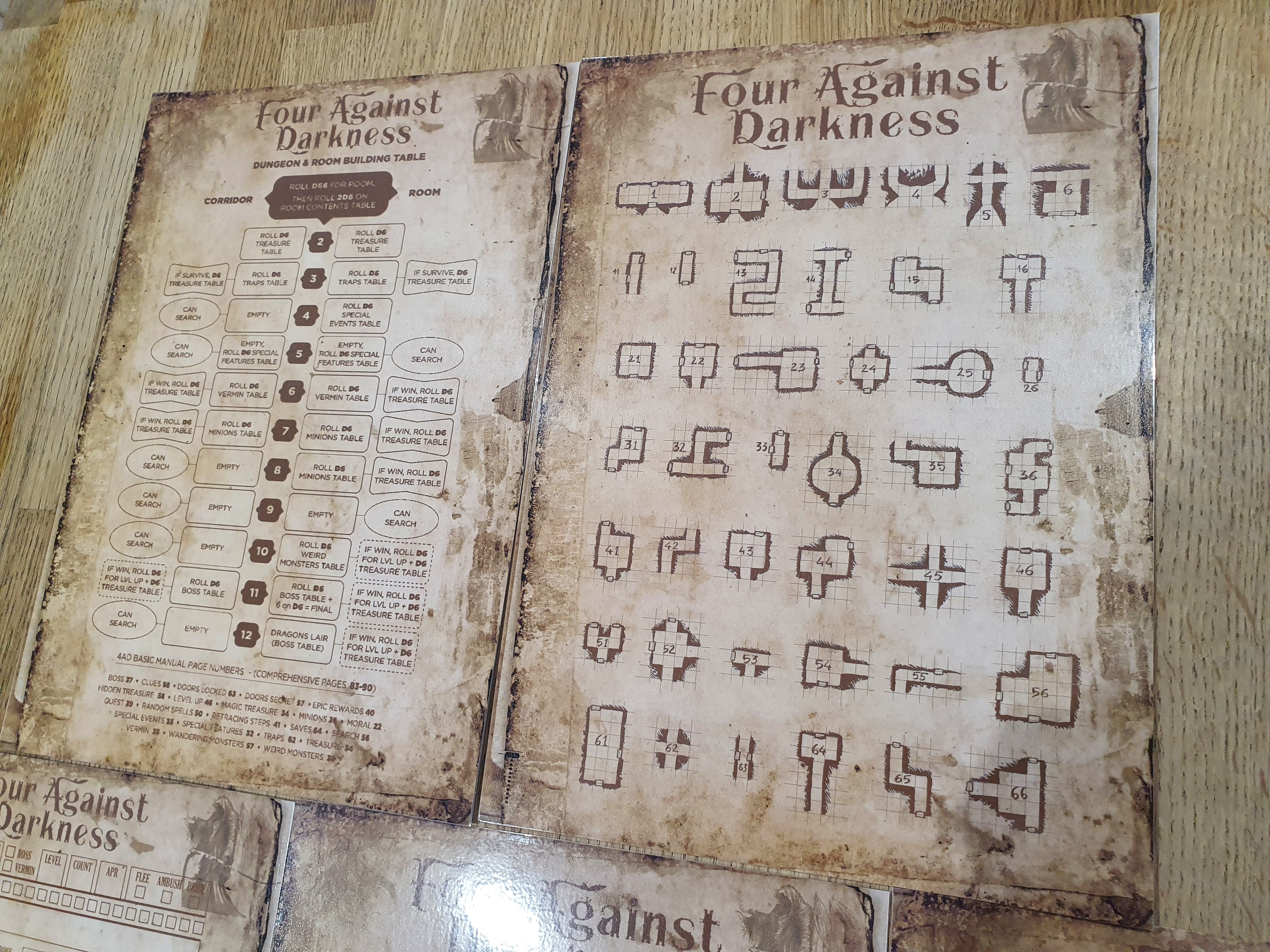 Ye Olde Book Custom 4AD Player Aids | Four Against Darkness