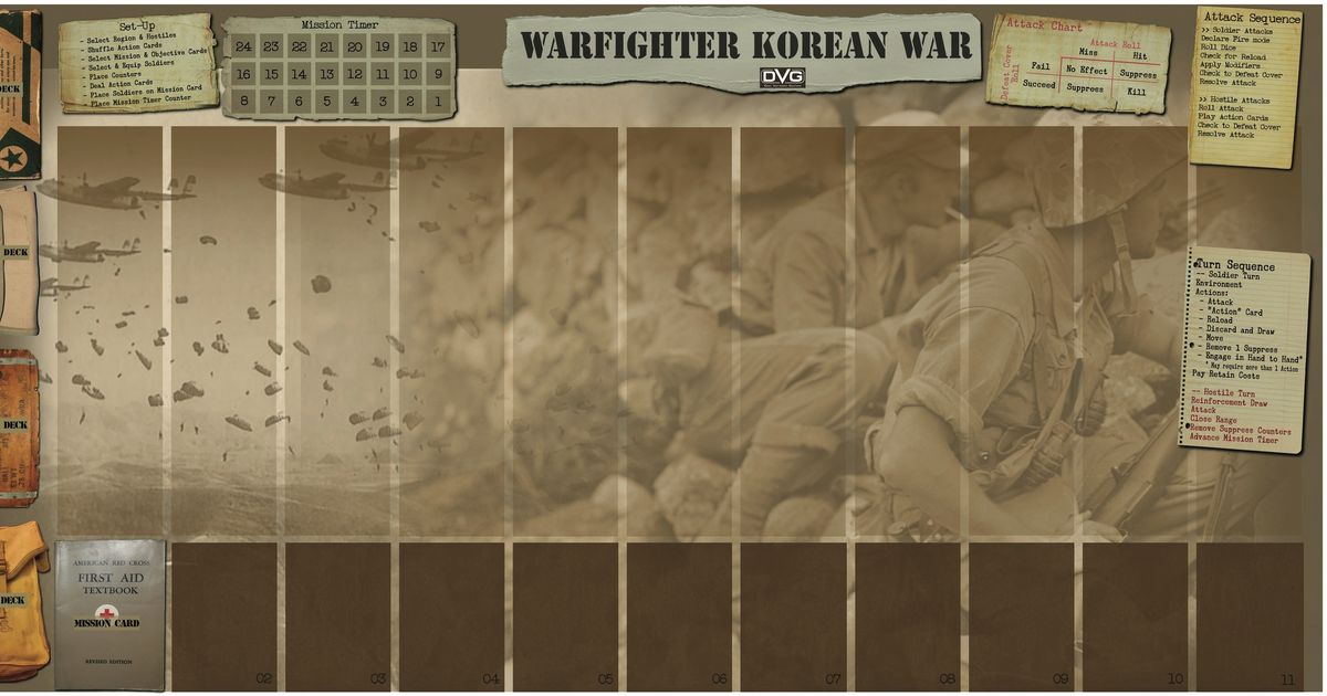 Warfighter: The WWII Pacific Combat Card Game – Korean War Playmat ...