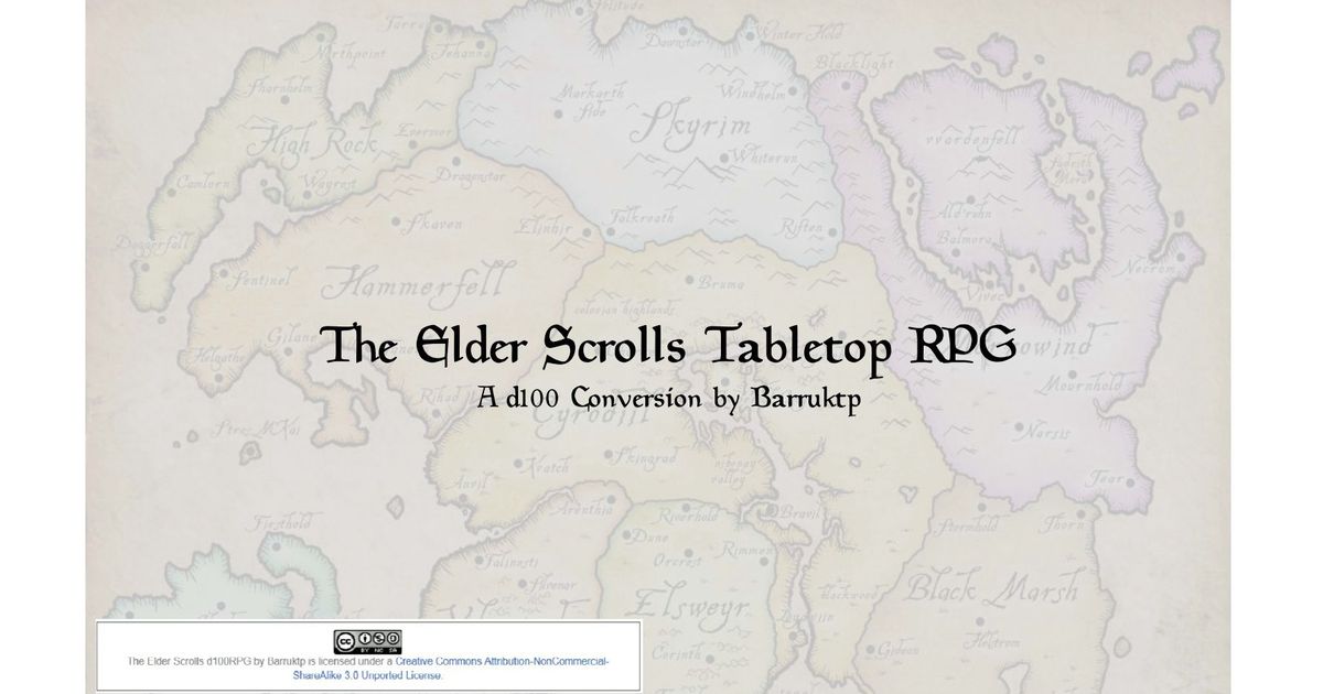 The Elder Scrolls Tabletop RPG: A d100 Conversion | RPG Item | RPGGeek