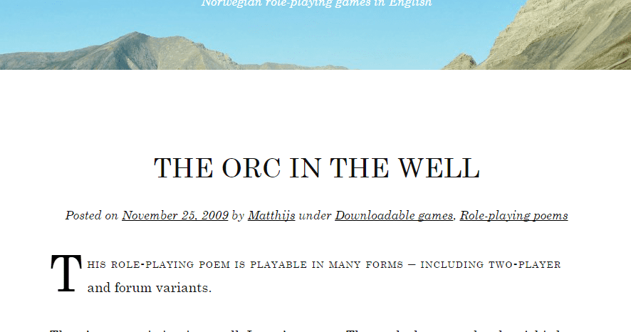 The Orc in the Well | RPG Item | RPGGeek