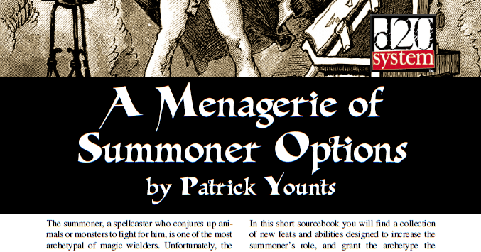A Menagerie of Summoner Options | RPG Item | RPGGeek