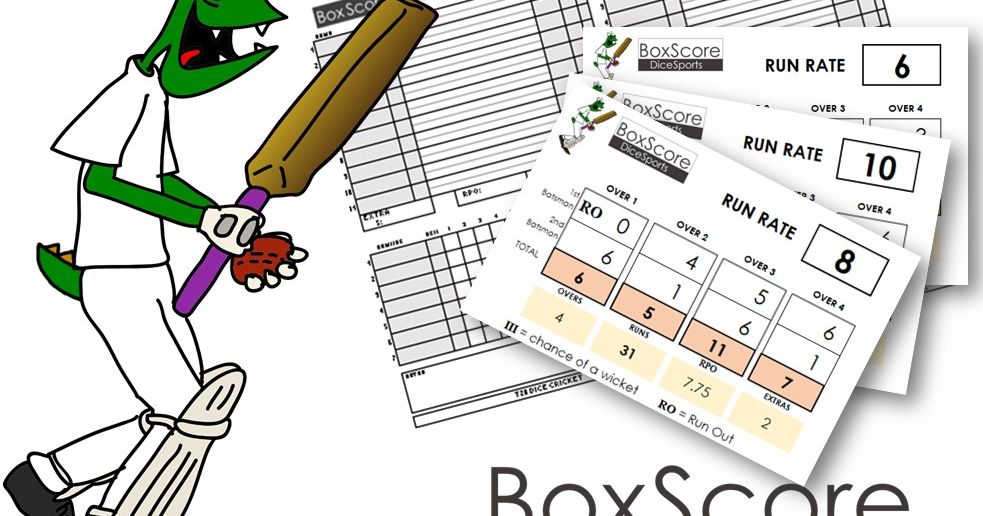 Box Score T20 Cricket | Board Game | BoardGameGeek