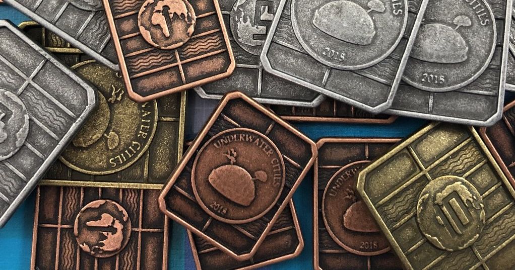 Underwater Cities: GeekUp Metal Credit Chips | Board Game Accessory ...