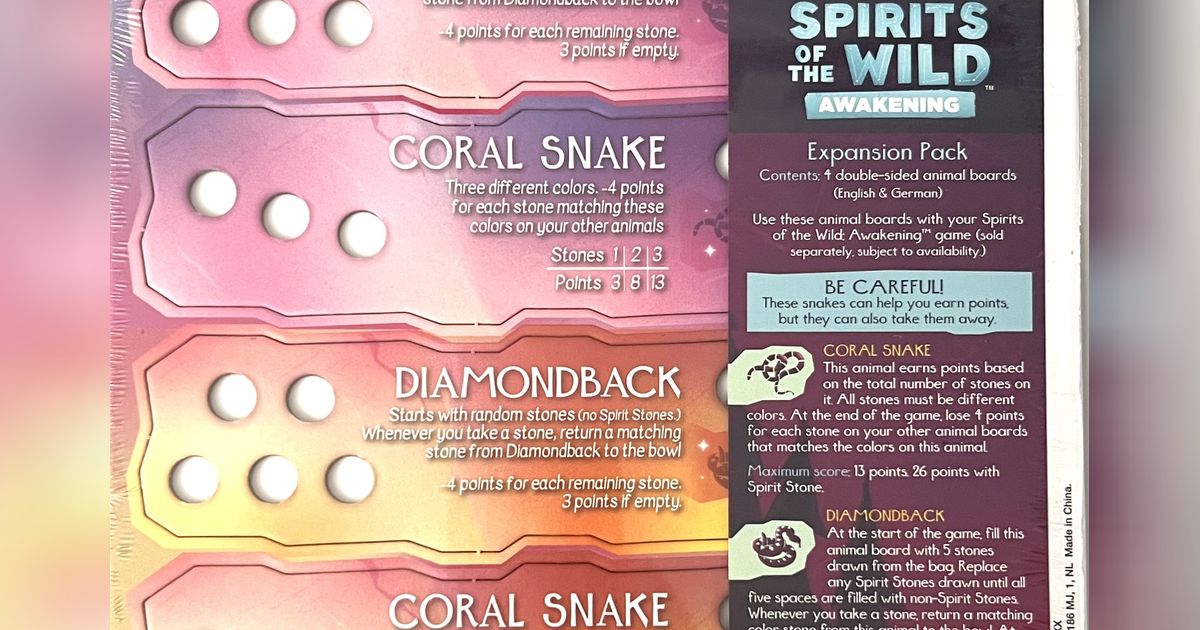 Spirits of the Wild Awakening: Venomous Snakes Promo | Board Game ...