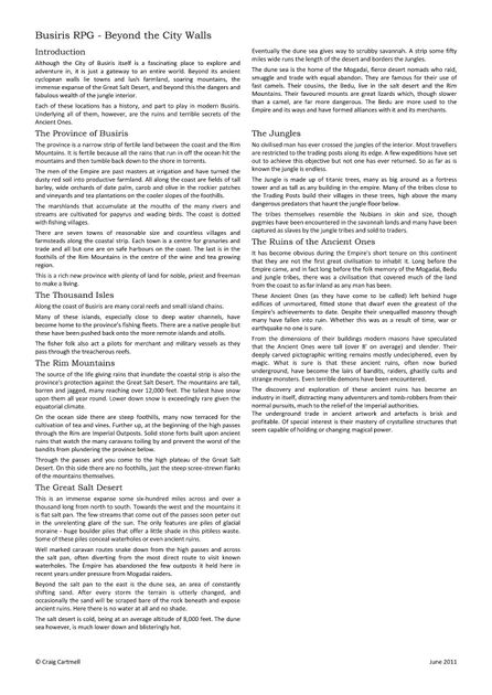 Busiris RPG: Beyond the City Walls | RPG Item | RPGGeek