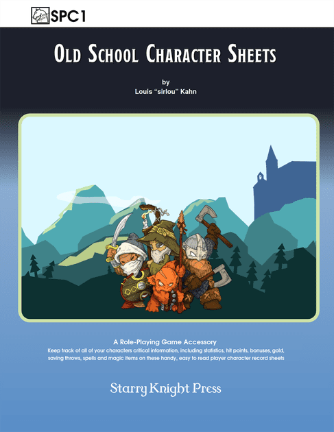 SPC1: Old School Character Sheets | RPG Item | RPGGeek