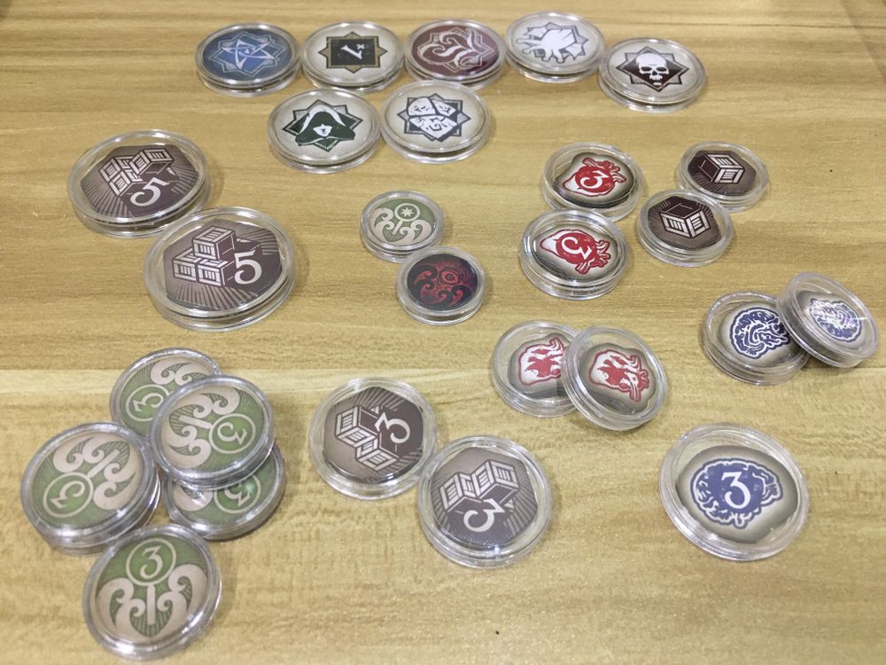 Coin capsule sizes | Arkham Horror: The Card Game
