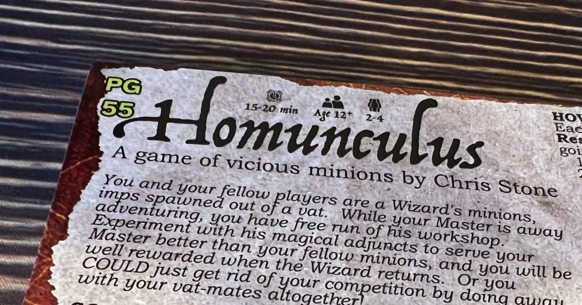 Homunculus | Board Game | BoardGameGeek
