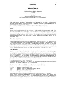 Ritual Magic: An Addition to Magic Systems | RPG Item | RPGGeek