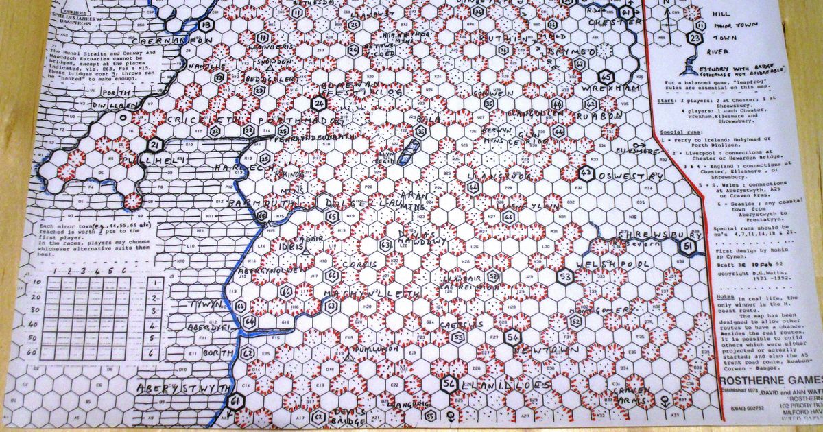 Railway Rivals Map NW: North Wales | Board Game | BoardGameGeek