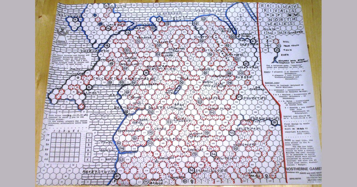 Railway Rivals Map NW: North Wales | Board Game | BoardGameGeek
