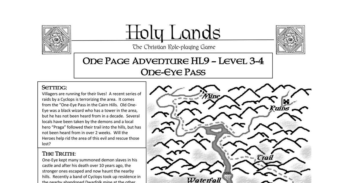 One-Eye Pass | RPG Item | RPGGeek