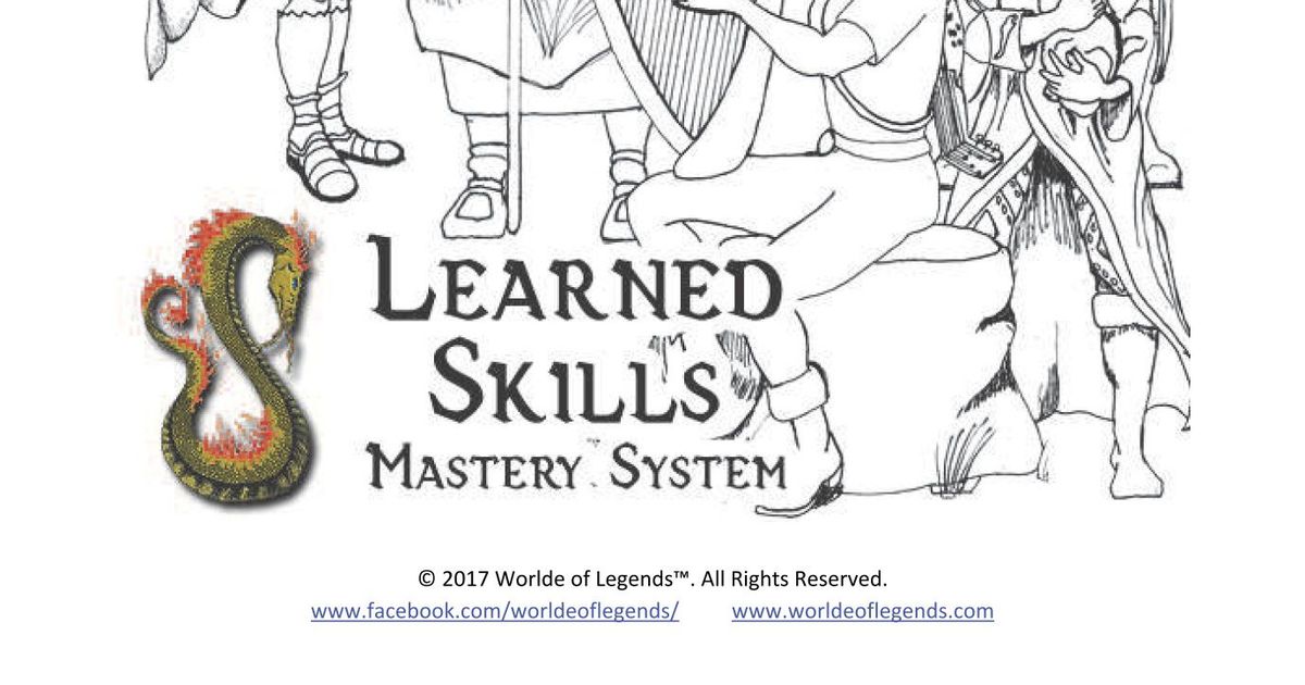 Learned Skills Mastery System | RPG Item | RPGGeek