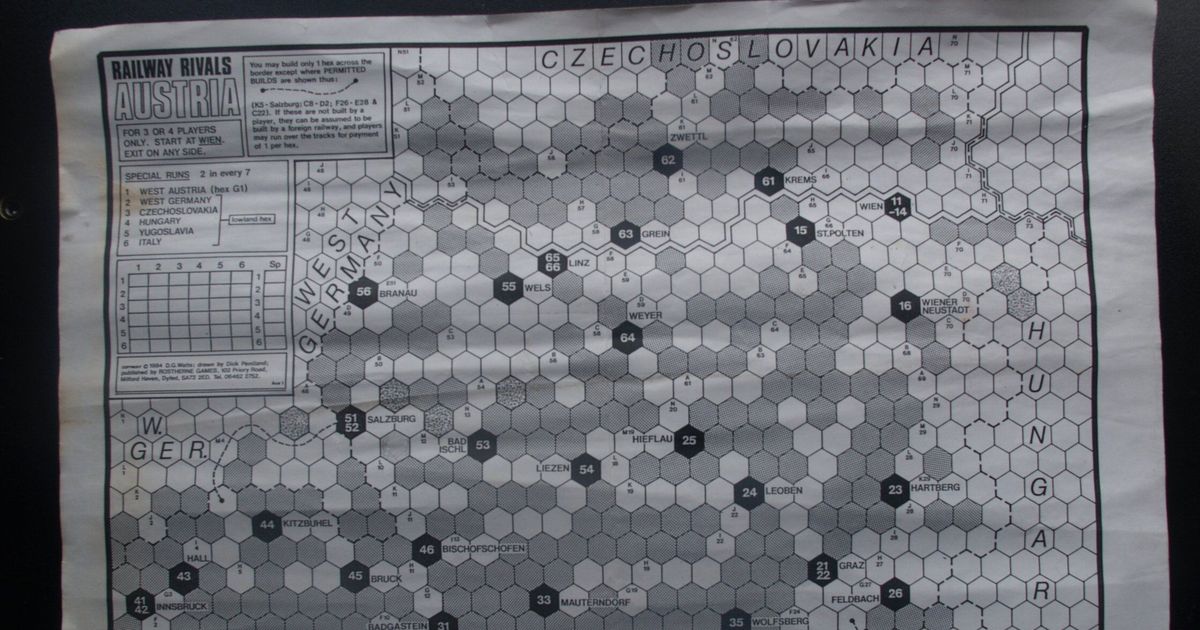 Railway Rivals Map AUS: Austria | Board Game | BoardGameGeek