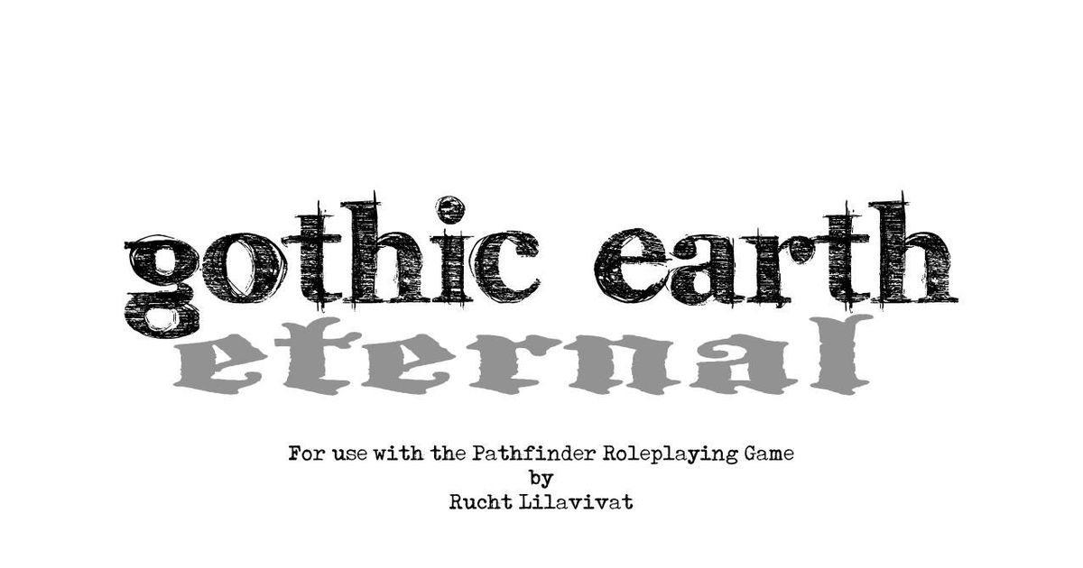 Gothic Earth Eternal | RPG Item | RPGGeek