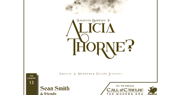 FXC-13: Whatever Happened to Alicia Thorne? | RPG Item | BoardGameGeek