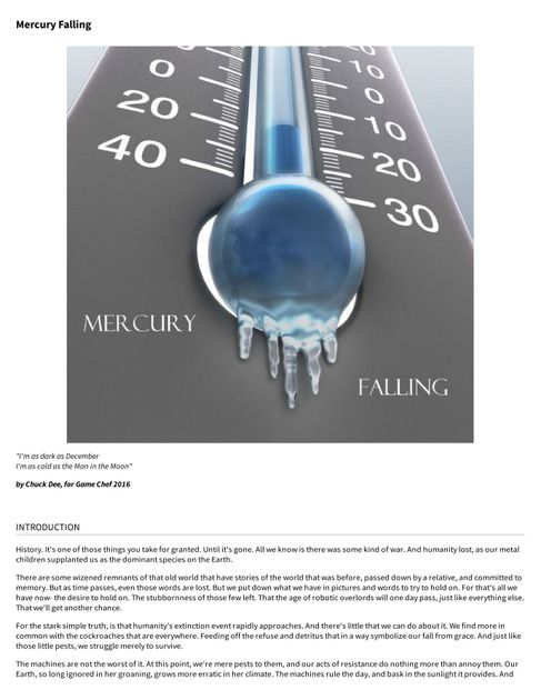 Mercury Falling | RPG Item | RPGGeek