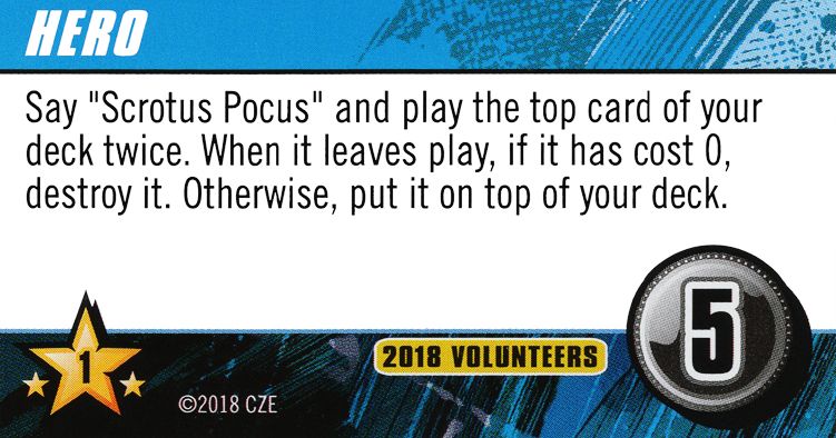 Cerberus Deck-Building Game: Cryptozoic 2018 Volunteer Promo Card ...