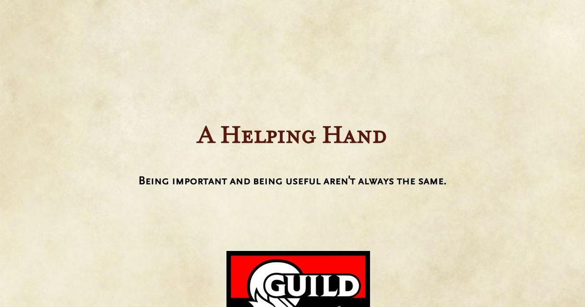 A Helping Hand | RPG Item | RPGGeek