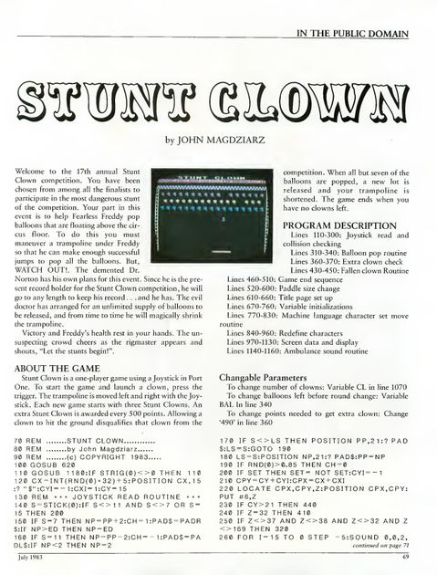 Stunt Clown | Video Game | VideoGameGeek
