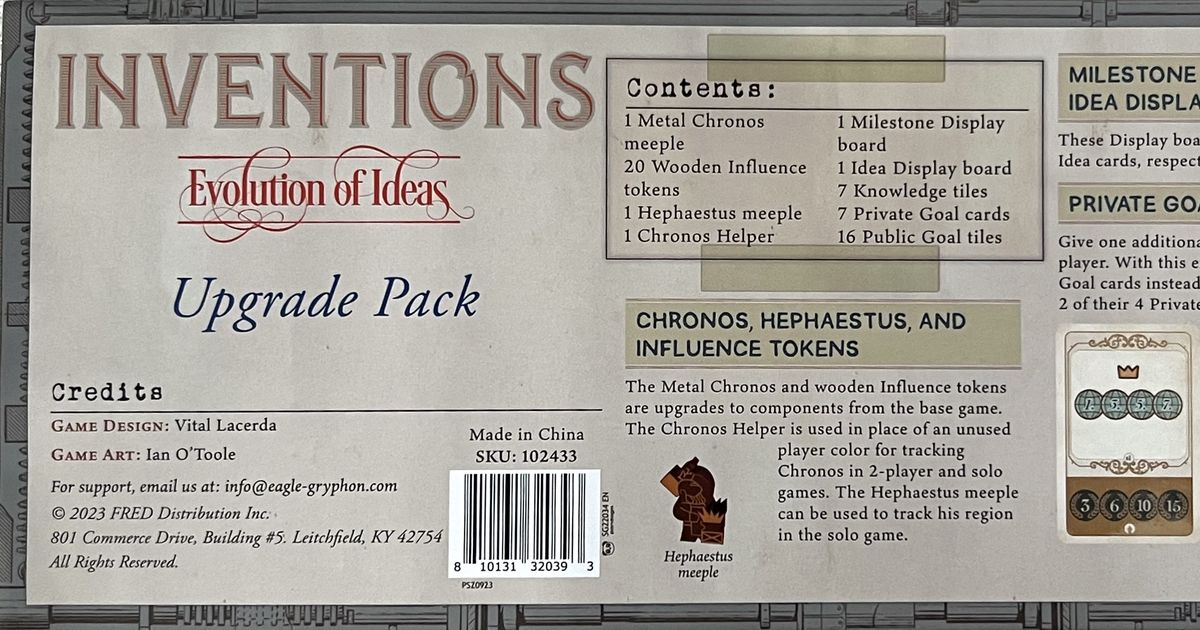 Inventions: Evolution of Ideas – Upgrade Pack | Board Game | BoardGameGeek
