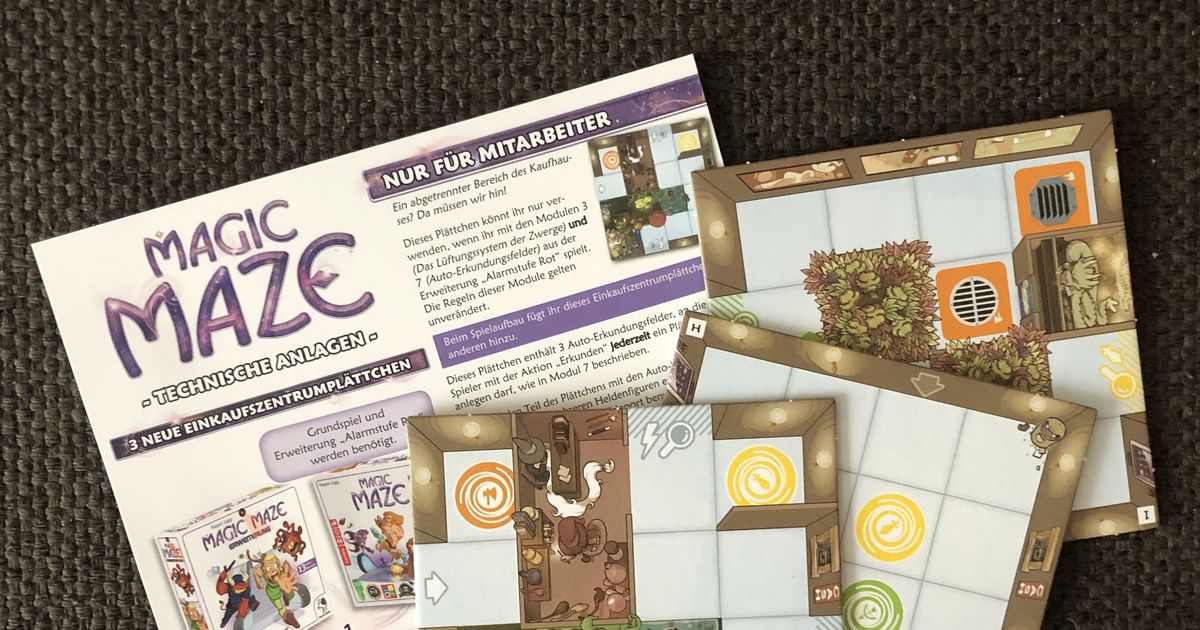 Magic Maze: Technische Anlagen | Board Game | BoardGameGeek