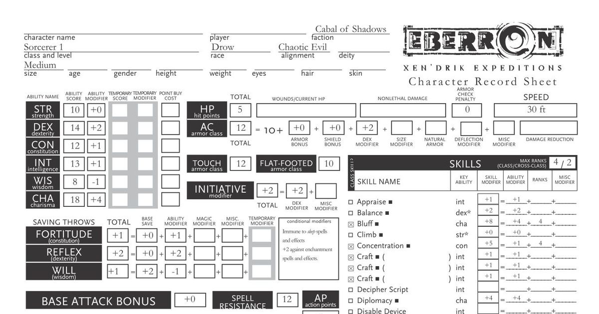 The Xen'drik Expeditions Fastplay Characters - Level 1 | RPG Item ...