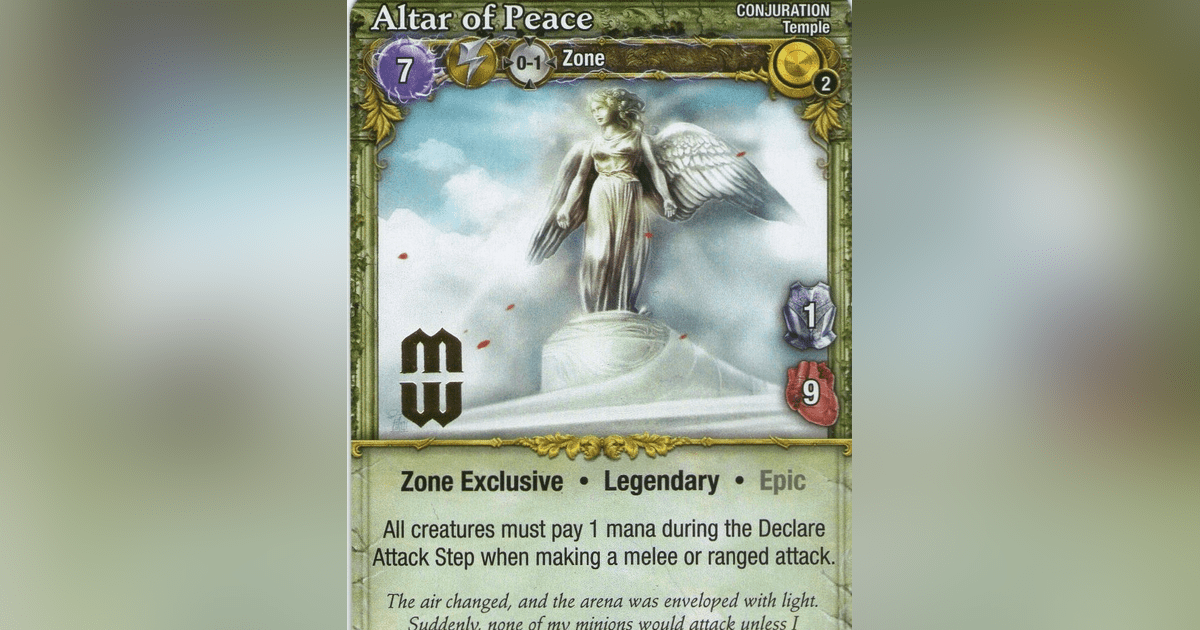 Mage Wars: Altar of Peace Promo Card | Board Game | BoardGameGeek