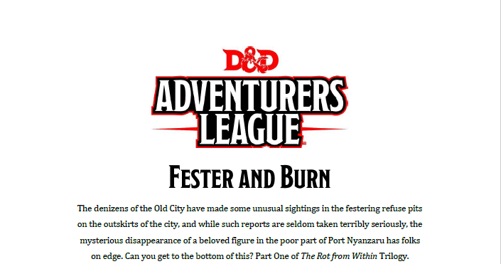 DDAL07-06: Fester and Burn | RPG Item | RPGGeek