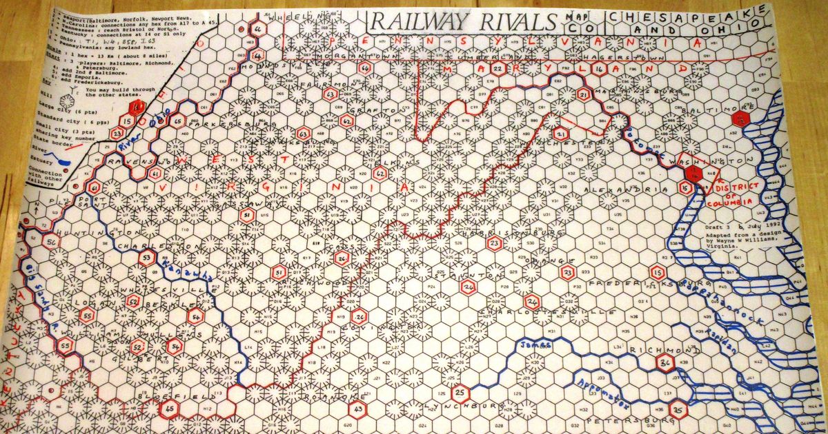 Railway Rivals Map CO: Chesapeake and Ohio | Board Game | BoardGameGeek