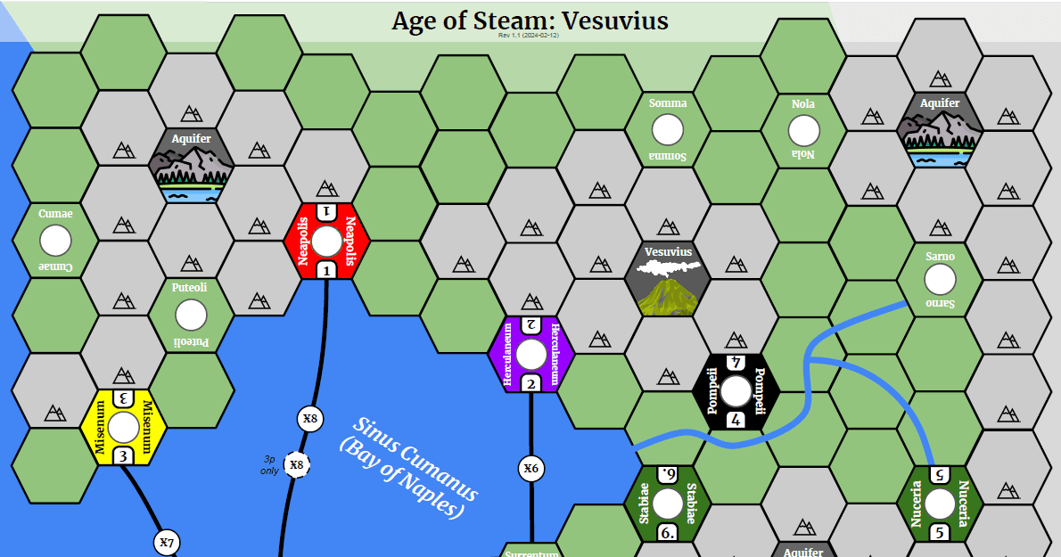 Vesuvius (fan expansion for Age of Steam) | Board Game | BoardGameGeek