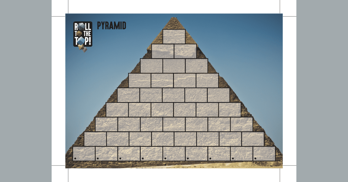 Game Sheet: Pyramid Roll To The Top | Juegos Roll & Write