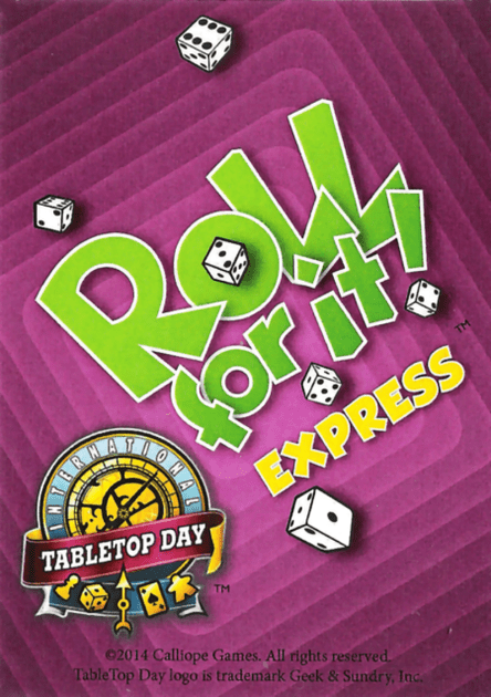 Roll For It! Express available for TableTop Day | Roll For It! Express