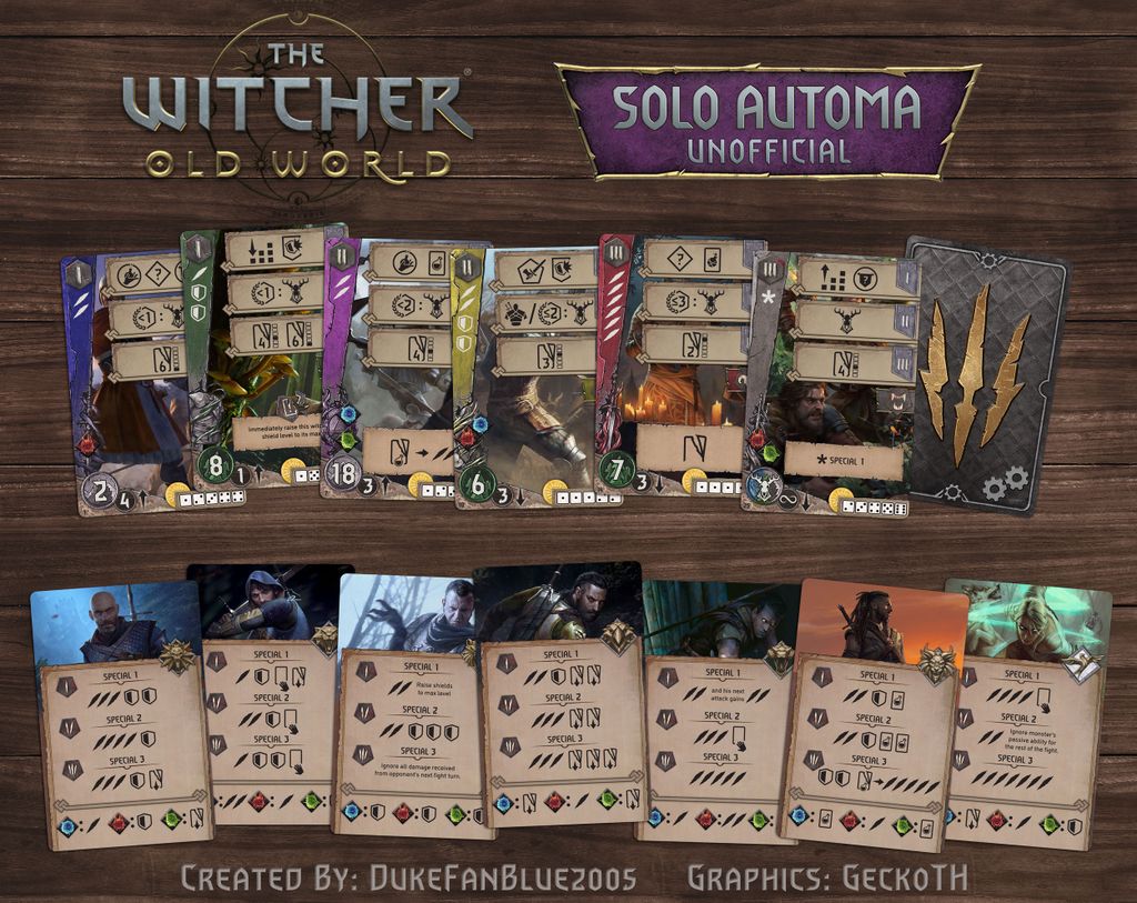 Unofficial Solo Automa - Individual Card Images | The Witcher: Old World