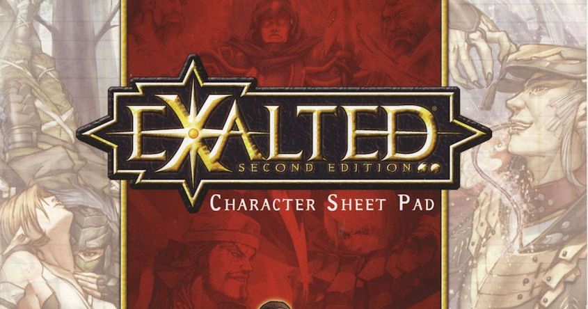 Exalted Second Edition Character Sheet Pad | RPG Item | RPGGeek