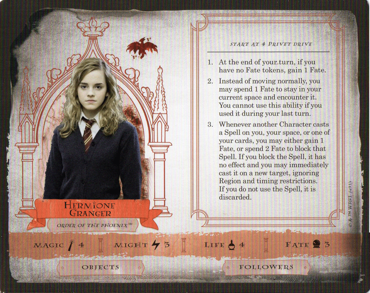 I made the Ron and Hermione Character Card. | Talisman: Harry Potter