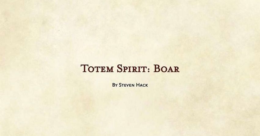 Totem Spirit: Boar | RPG Item | RPGGeek