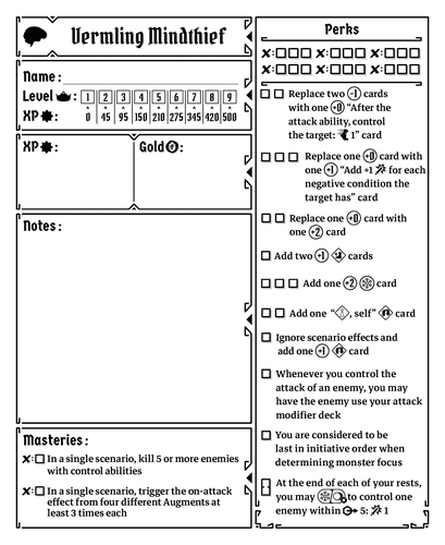 Mindthief Lvl 1-5 cards, perks, and discussion | Gloomhaven (Second ...