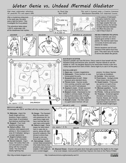 Water Genie vs. Undead Mermaid Gladiator by David Gay | Water Genie vs ...