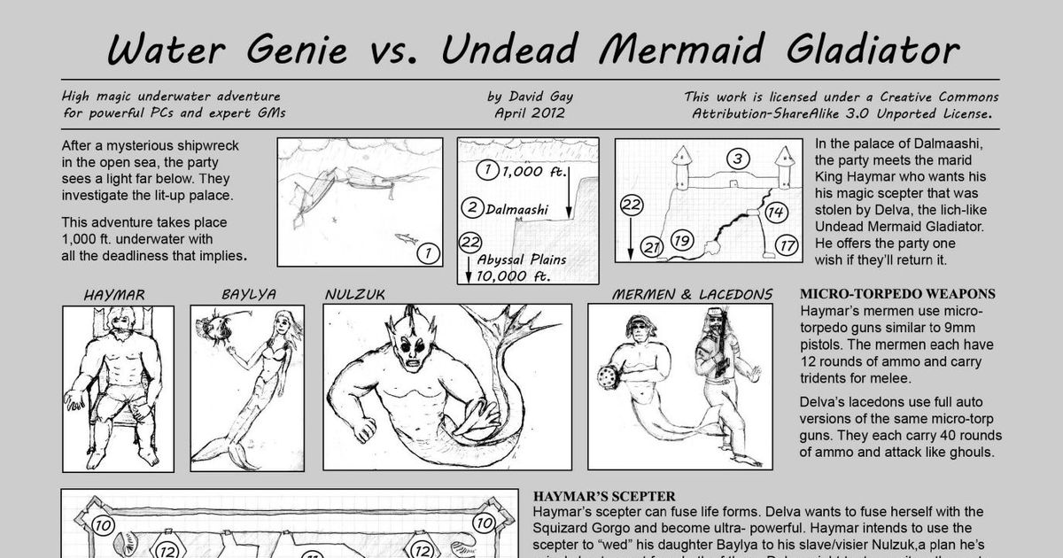 Water Genie vs. Undead Mermaid Gladiator | RPG Item | RPGGeek