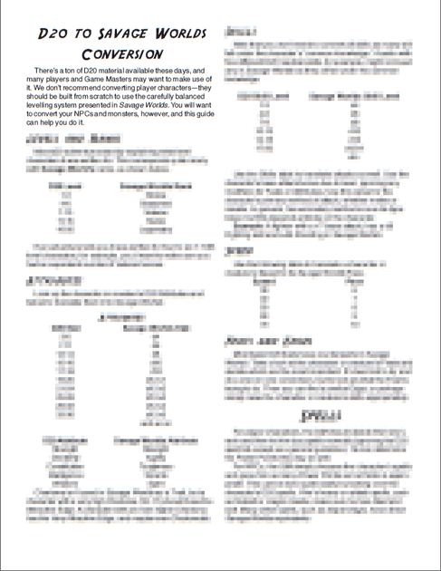 D20 to Savage Worlds Conversion | RPG Item | RPGGeek