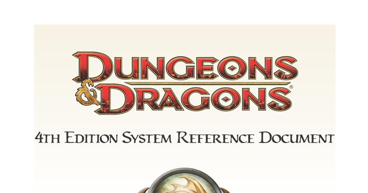 Dungeons & Dragons 4th Edition System Reference Document | RPG Item ...