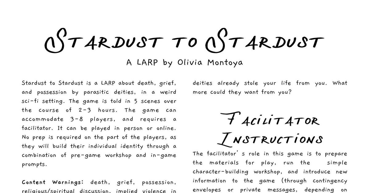 Stardust to Stardust | RPG Item | RPGGeek