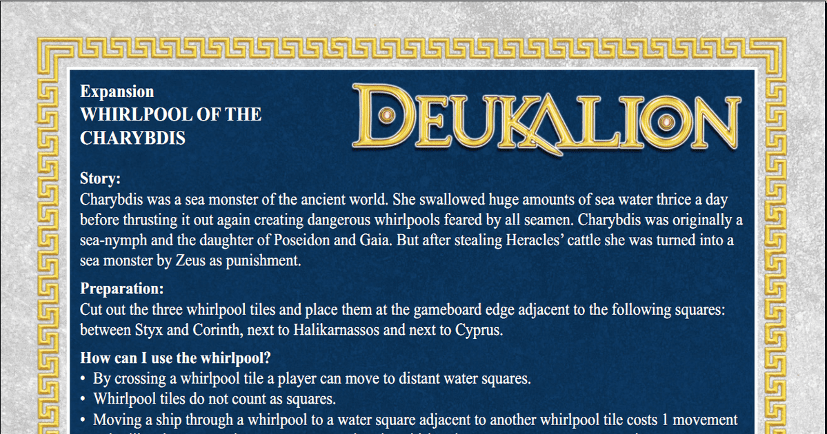 Deukalion: Whirlpool of the Charybdis | Board Game | BoardGameGeek