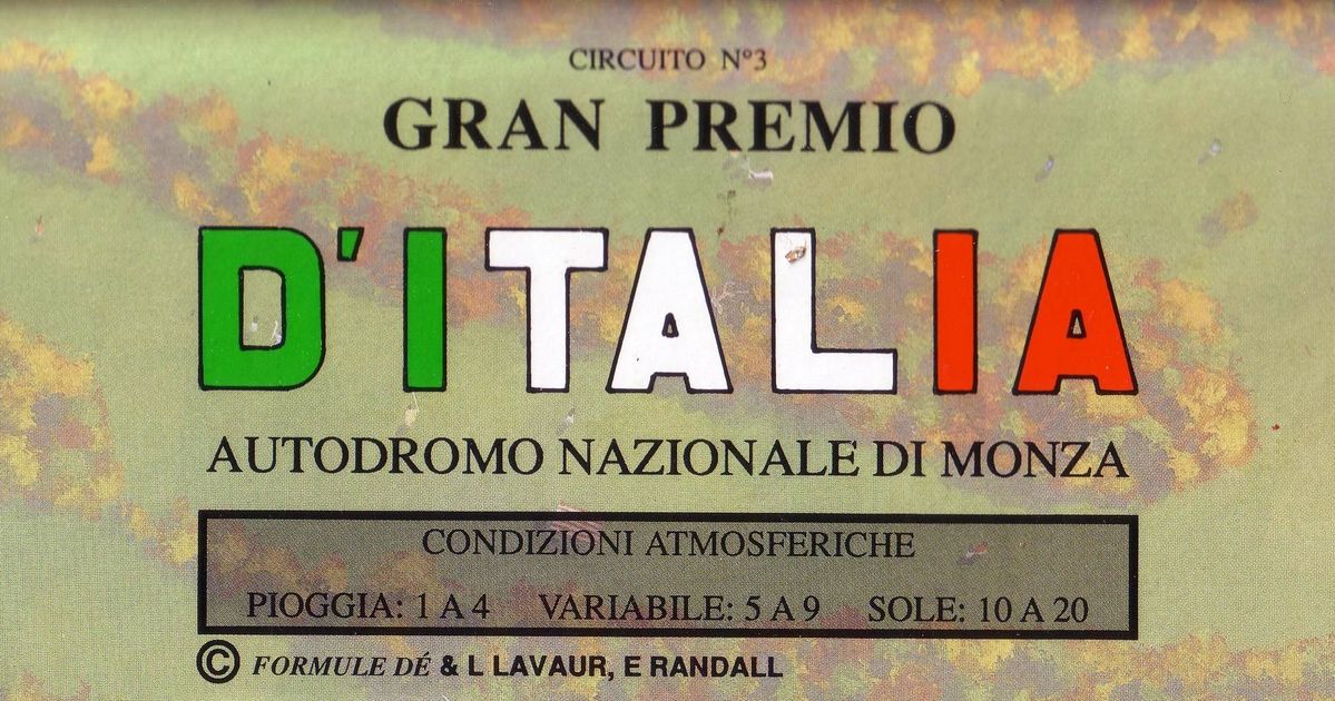 Formule Dé Circuit № 3: GRAN PREMIO D'ITALIA – Autodromo Nazionale ...