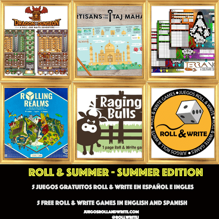 5 Free Roll & Write Print and Play Games in Spanish and English 35th ...