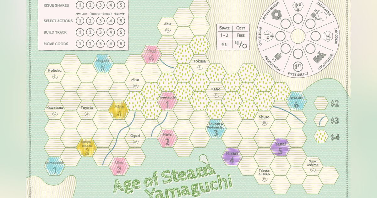 Yamaguchi (fan expansion for Age of Steam) | Board Game | BoardGameGeek