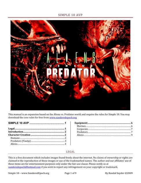 Aliens Versus Predator | RPG Item | RPGGeek